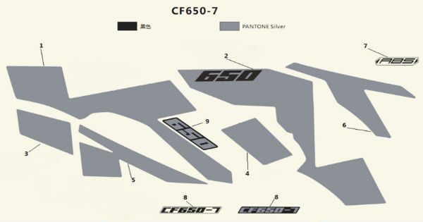 CFMOTO. F19-C - Decals - , Sherco