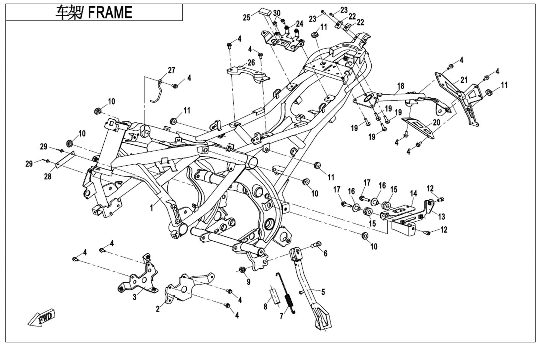 CFMOTO. F03-V3 - Frame - , Sherco