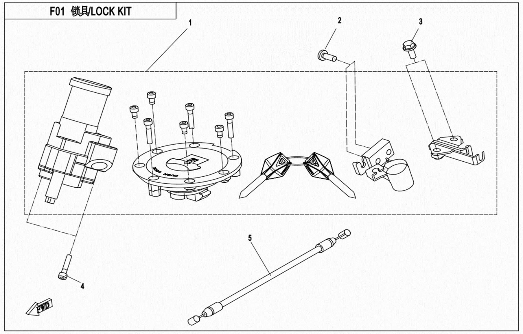 CFMOTO. F01 - Lock Kit - , Sherco