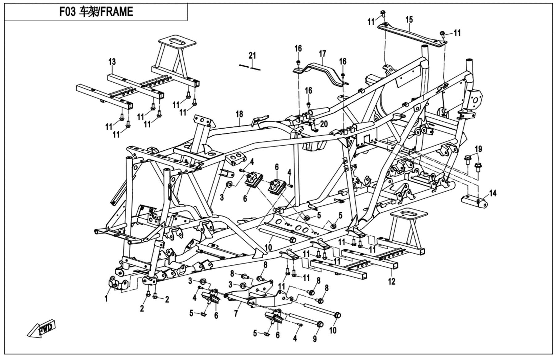 CFMOTO. F03 - Frame - , Sherco