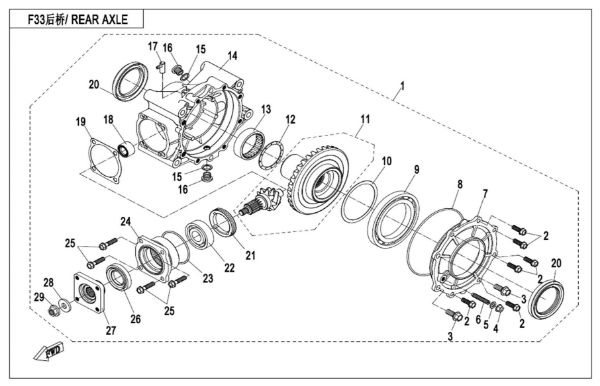 CFMOTO. F33 - Rear Axle - , Sherco