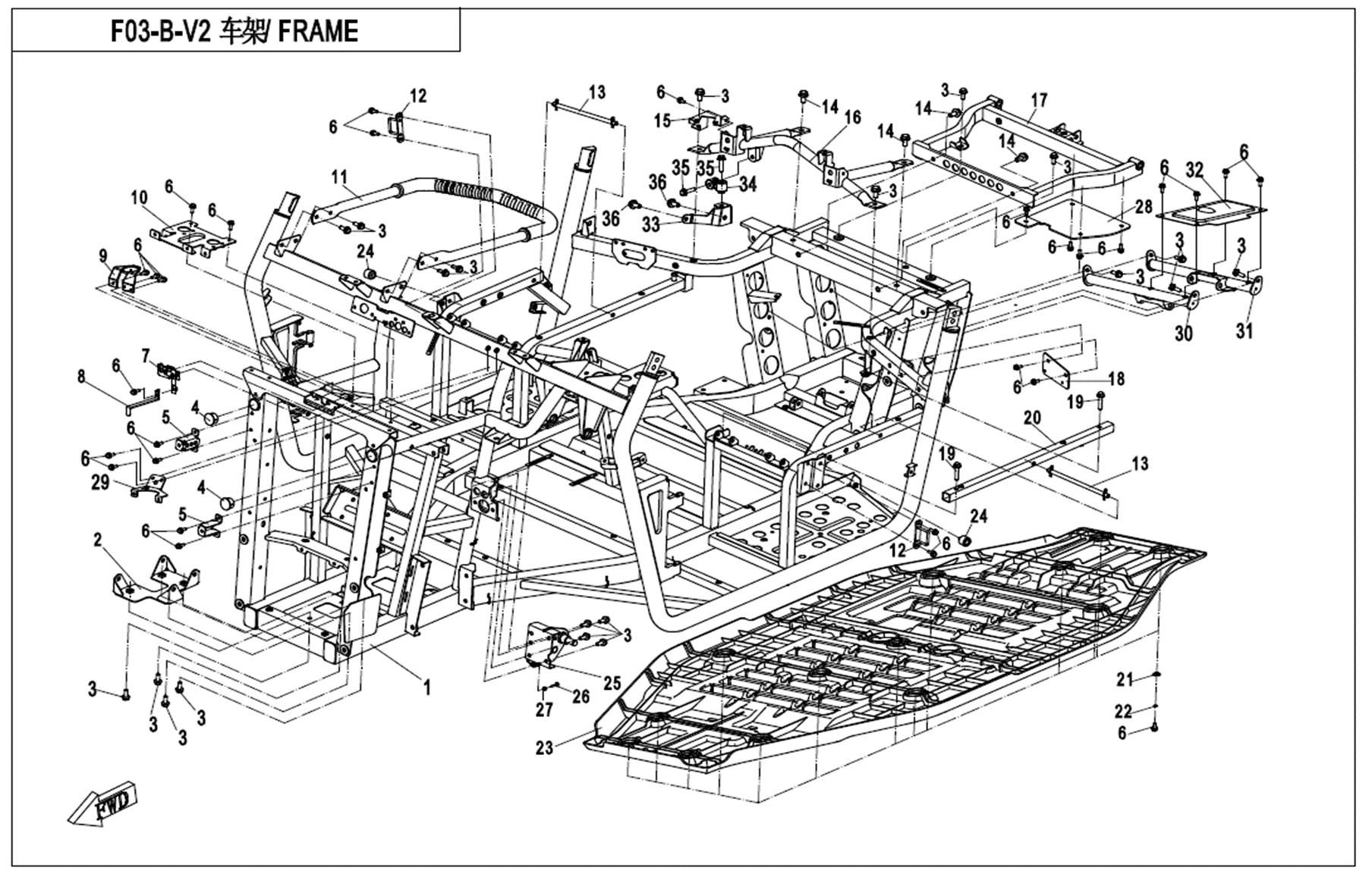 CFMOTO. F03-B-V2 - Frame(2018 Condition) - , Sherco
