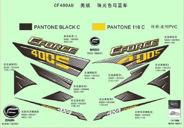 CFMOTO. F19-1-Aus - Decal Kit (Australia) - , Sherco