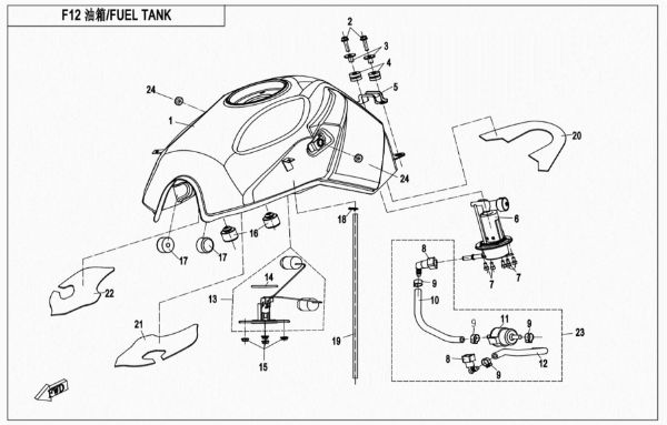 CFMOTO. F12 - Fuel Tank - , Sherco