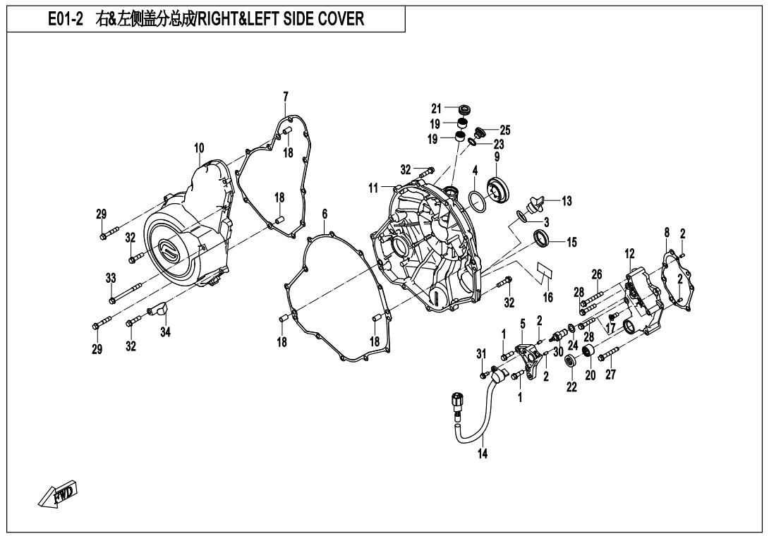 CFMOTO. E01-2 - Right&Left Side Cover - , Sherco