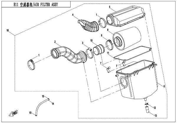 CFMOTO. E11 - Air Filter Assy - , Sherco