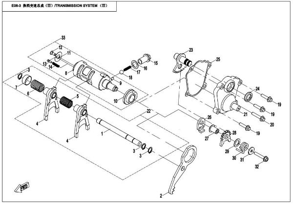 CFMOTO. E06-3 - Transmission System Iii - , Sherco