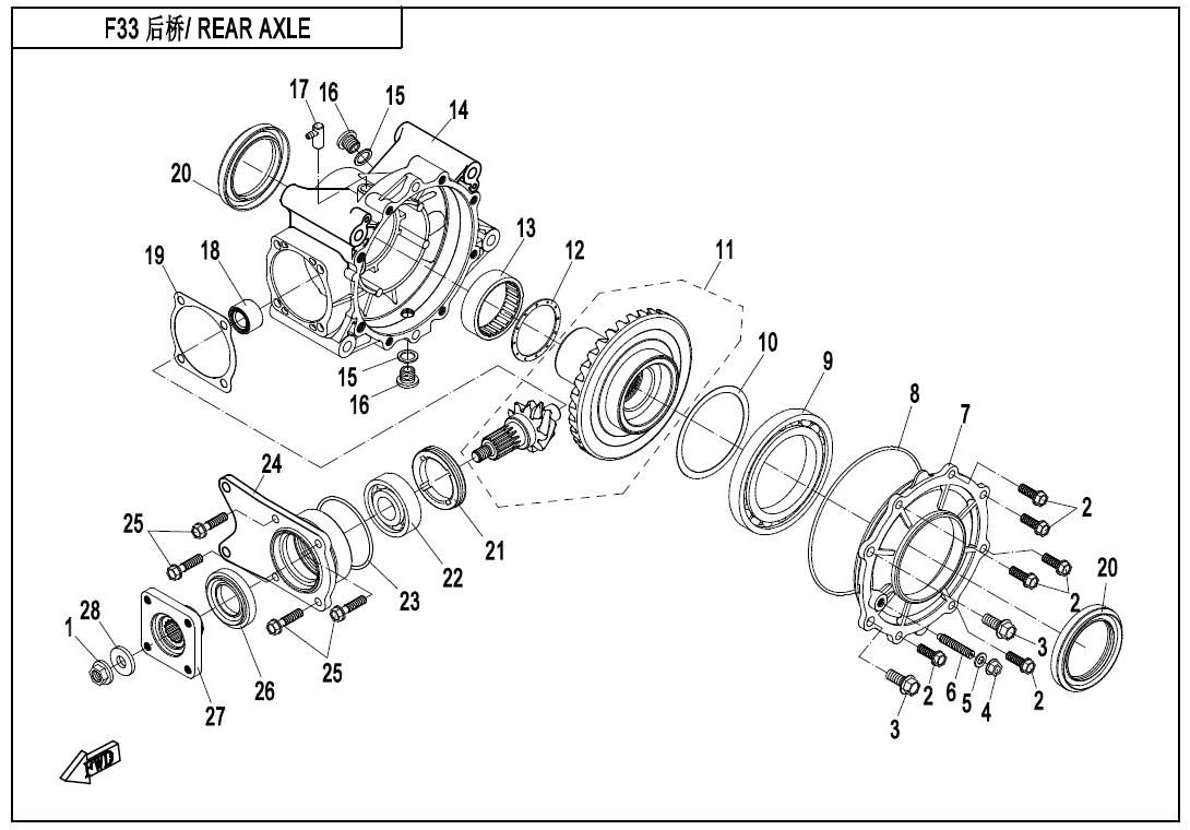 CFMOTO. F33 - Rear Axle - , Sherco