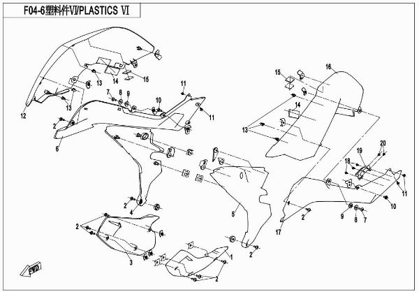 CFMOTO. F04-6 - Plastics Vi - , Sherco