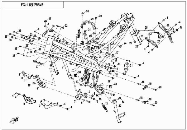 CFMOTO. F03-1 - Frame - , Sherco