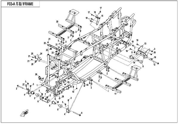CFMOTO. F03-A - Frame - , Sherco