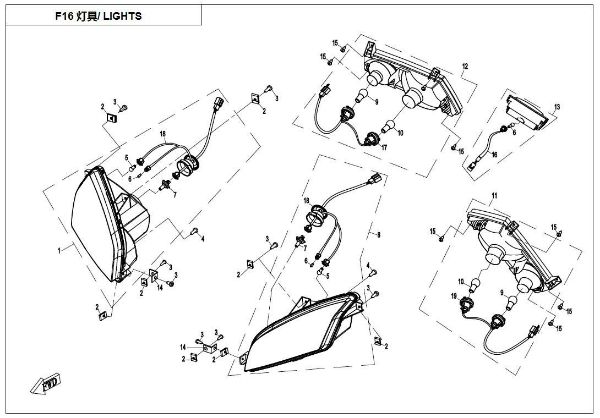CFMOTO. F16 - Lights - , Sherco