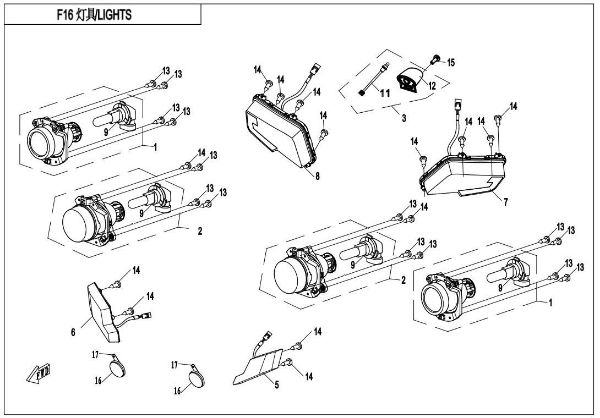 CFMOTO. F16 - Lights - , Sherco