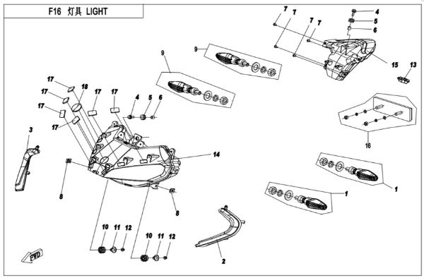 CFMOTO. F16 - Lights - , Sherco