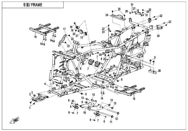 CFMOTO. F03-V2 - Frame - , Sherco