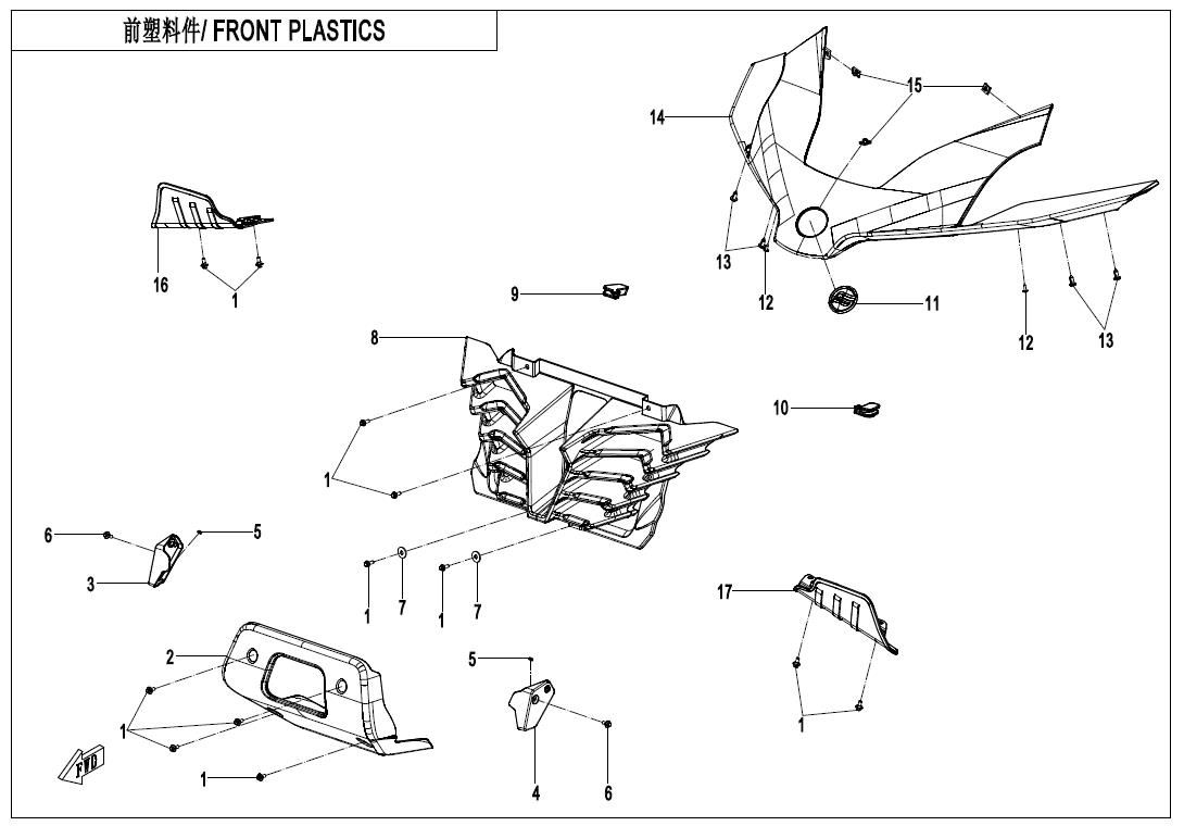 CFMOTO. F04-1-V1 - Front Plastic - , Sherco