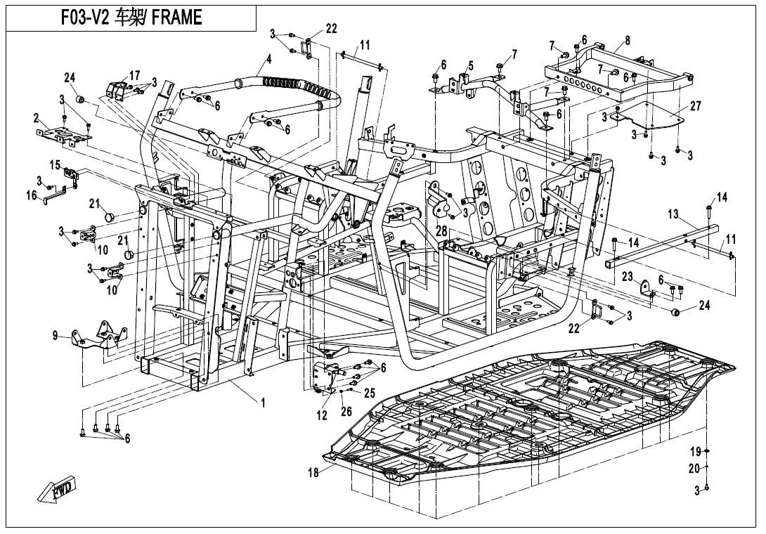 CFMOTO. F03-V2 - Frame - , Sherco