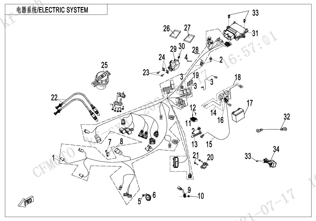 CFMOTO. F15 - Electric System - , Sherco