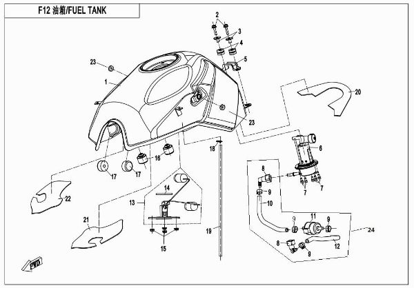 CFMOTO. F12 - Fuel Tank - , Sherco