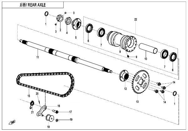 CFMOTO. F33 - Rear Axle - , Sherco
