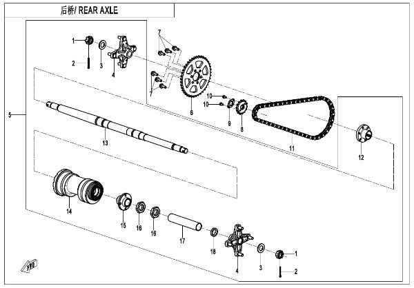 CFMOTO. F33-Rear Axle - , Sherco