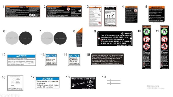 CFMOTO. F19-2-A-Warning Label - , Sherco