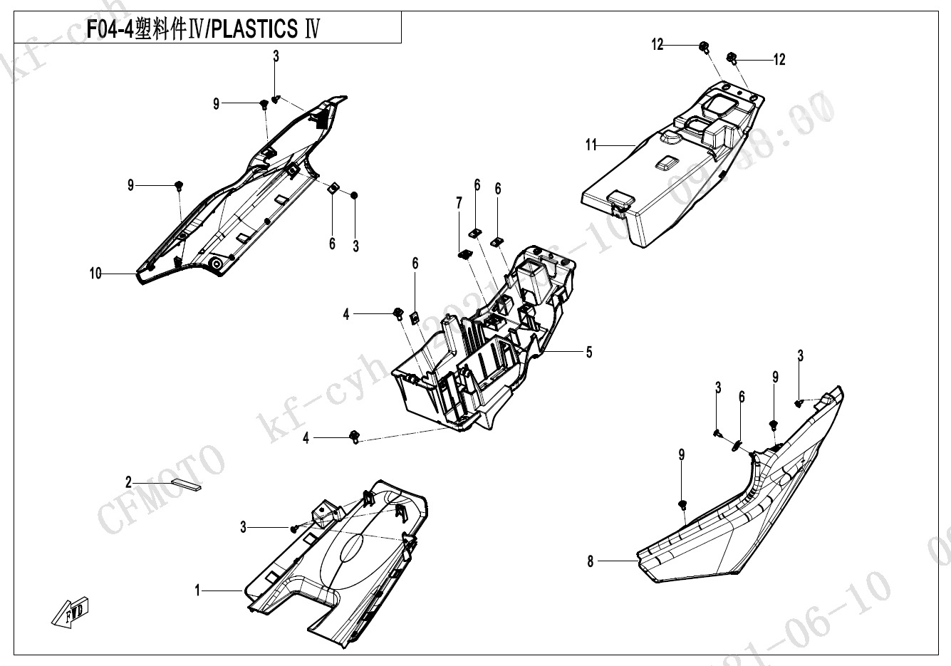 CFMOTO. F04-4 - Plastics4 - , Sherco