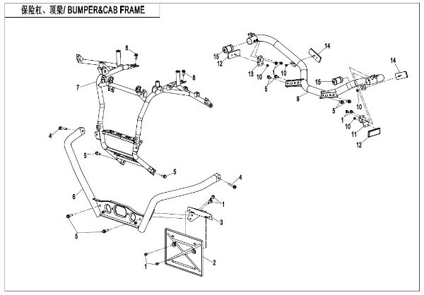 CFMOTO. F23-A-V2 - Bumper @^ Cab Frame - , Sherco