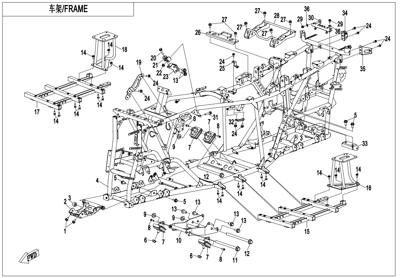 CFMOTO. F03-V3 - Frame - , Sherco