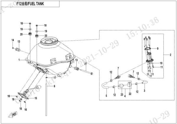 CFMOTO. F12-V2 - Fuel Tank - , Sherco