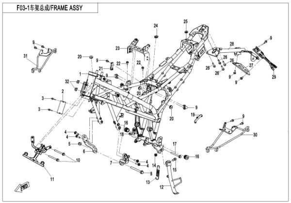 CFMOTO. F03-1 - Frame - , Sherco