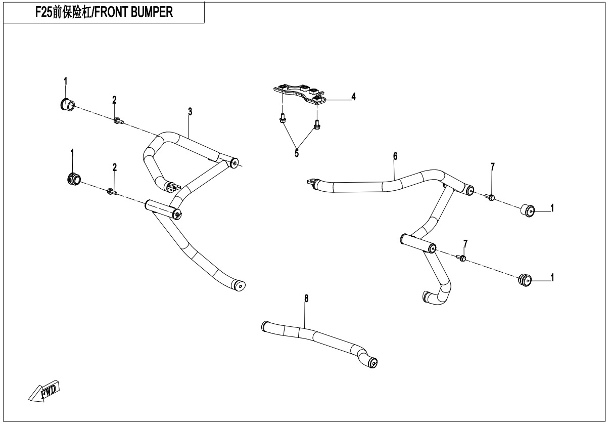CFMOTO. F25 - Front Bumper - , Sherco