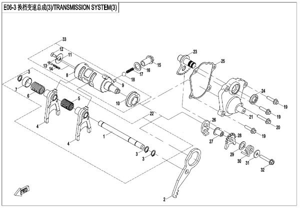 CFMOTO. E06-3 - Transmission System(3) - , Sherco