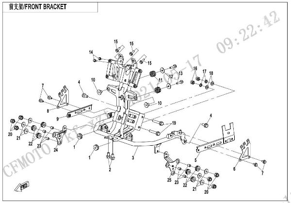 CFMOTO. F03-1 - Front Bracket - , Sherco