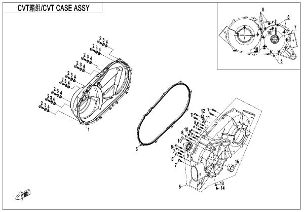 CFMOTO. E01-3 - Cvt Case Assy - , Sherco