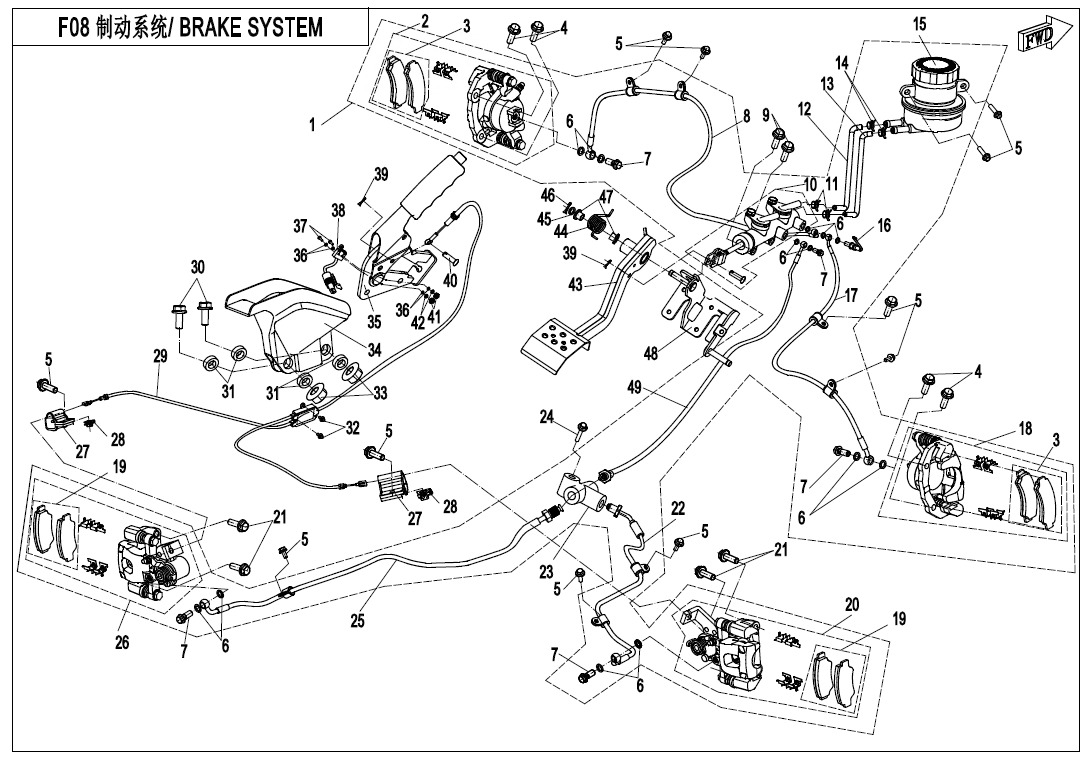 CFMOTO. F08-A - Brake System(Sumitomo) - , Sherco