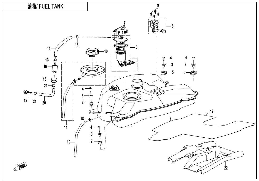 CFMOTO. F12-V2 - Fuel Tank - , Sherco