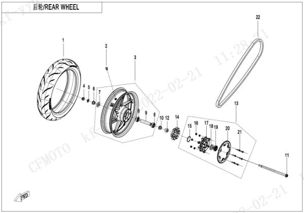 CFMOTO. F11 - Rear Wheel - , Sherco