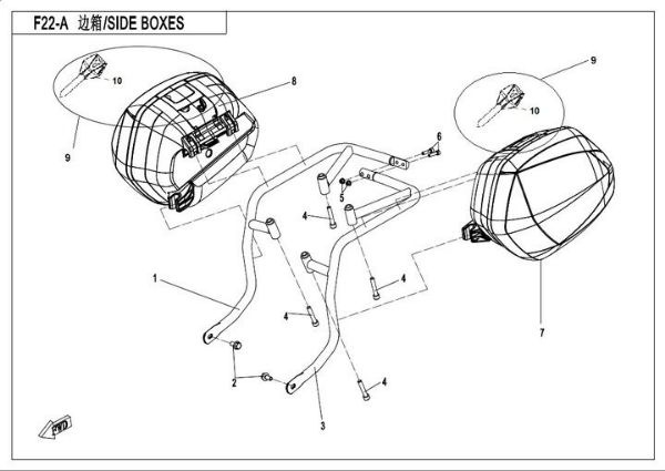CFMOTO. F22-A - Side Boxes（Plastic） - , Sherco