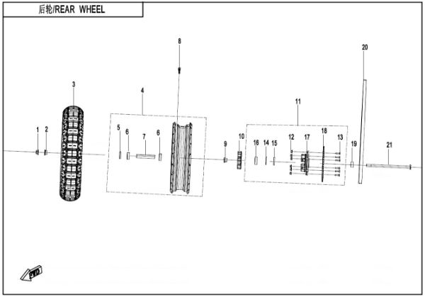 CFMOTO. F11 - Rear Wheel - , Sherco