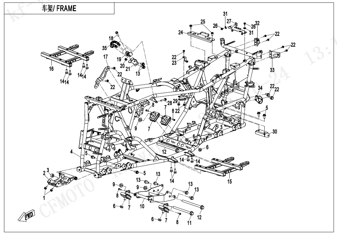 CFMOTO. F03-V4 - Frame - , Sherco