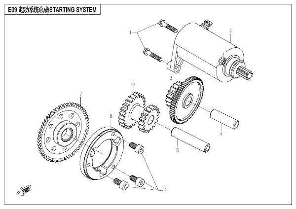 CFMOTO. E09 - Electric Starting Assy. - , Sherco
