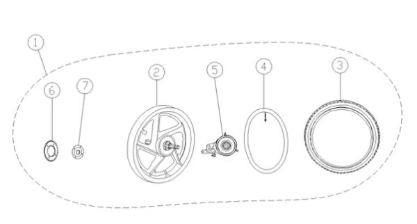 Sherco. F03 - Rear Wheel Assy - , Sherco