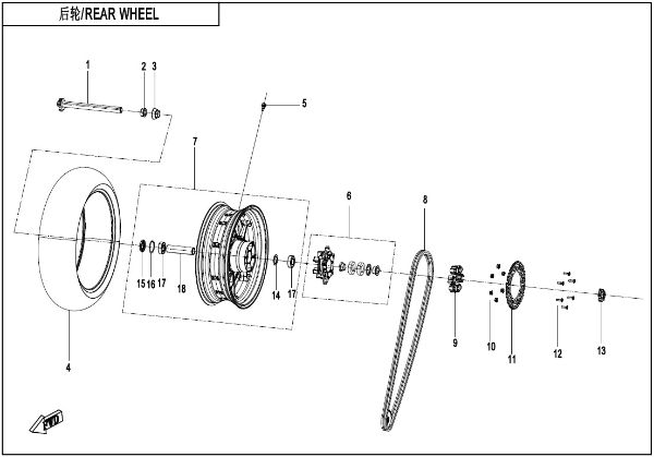 CFMOTO. F11 - Rear Wheel - , Sherco