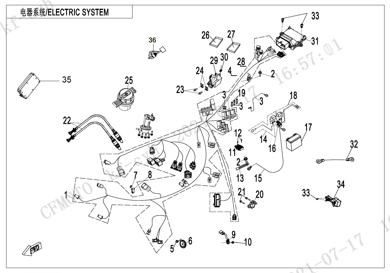 CFMOTO. F15 - Electric System - , Sherco