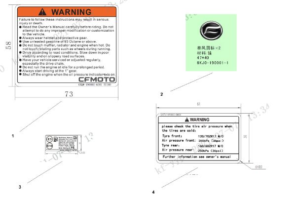 CFMOTO. F19-1-V2 - Warning Decal - , Sherco