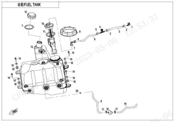 CFMOTO. F12-A-V2 - Fuel Tank(International@^Lof) - , Sherco