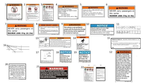 CFMOTO. F19-2-C - Decal Warning(Au) - , Sherco