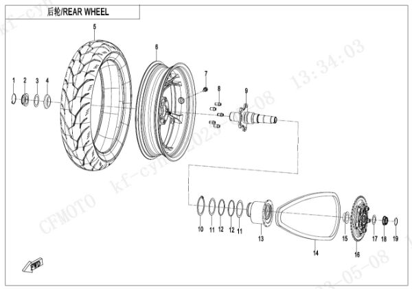 CFMOTO. F11 - Rear Wheel - , Sherco