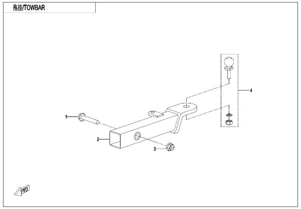 CFMOTO. F40-B - Towbar(Bolt Connection) - , Sherco